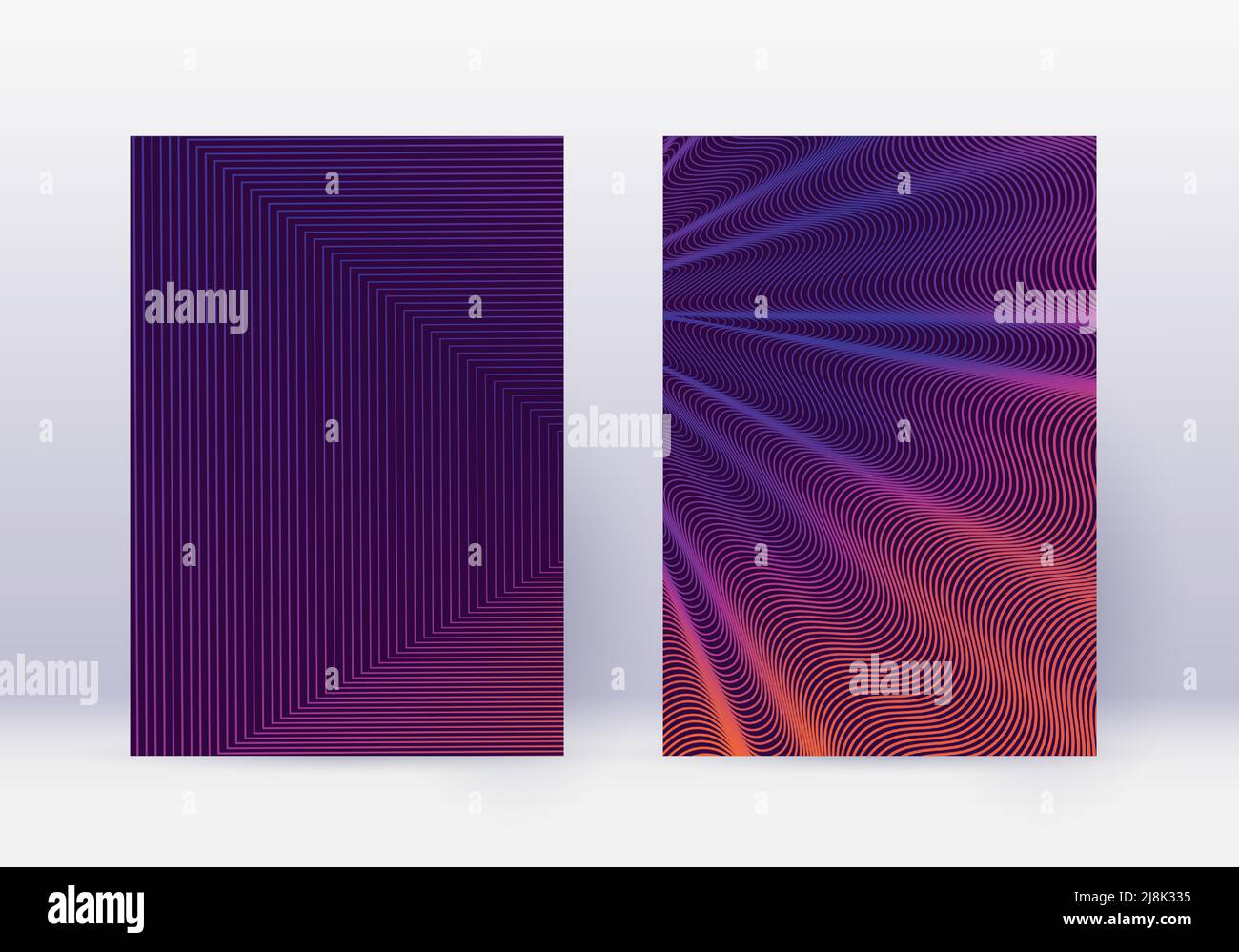 Cover design template set. Abstract lines modern brochure layout ...