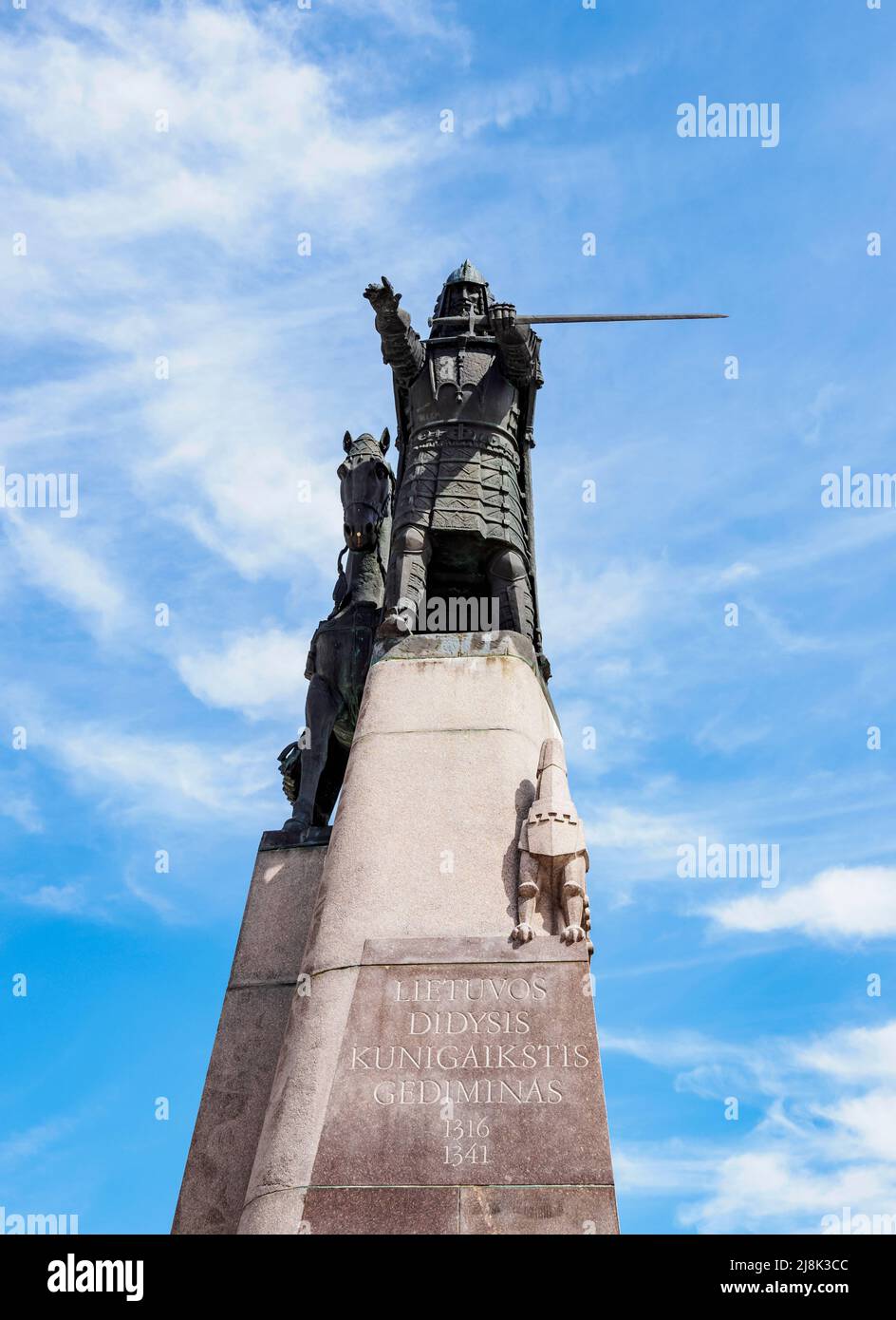 Monument to Grand Duke Gediminas, Vilnius, Lithuania Stock Photo - Alamy