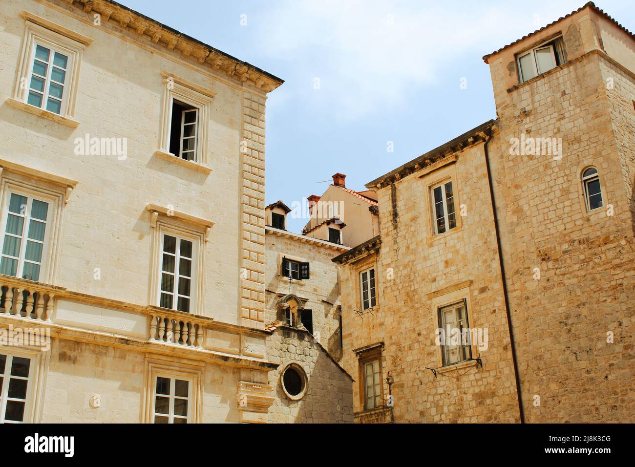 View of the old ancient buildings in the famous landmark, Dubrovnik old ...