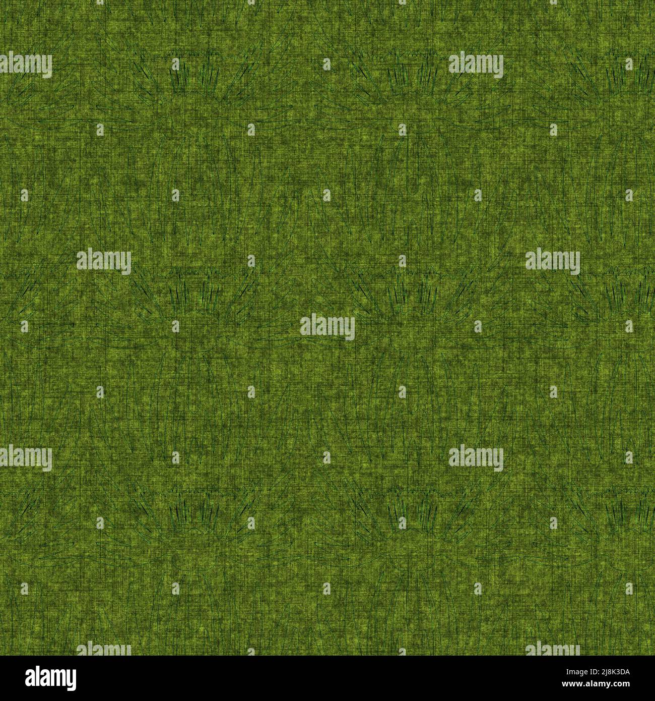 Retro 1960 style green printed pattern in seamless repeat. Vintage mid ...