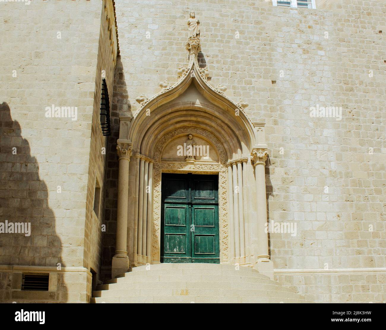 View of the ancient buildings in the famous landmark. Dubrovnik old ...