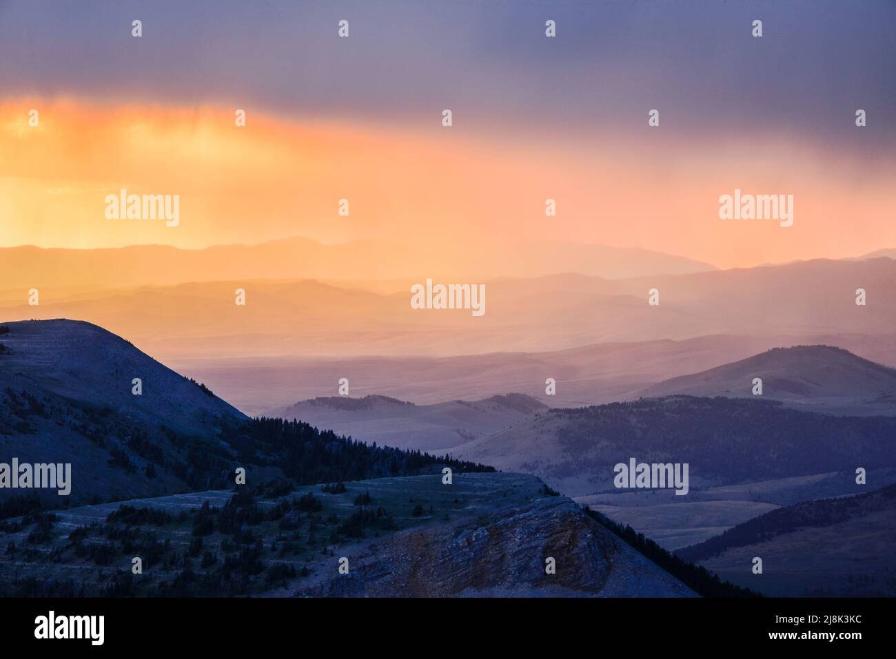 Storm over continental divide near Mt Jefferson, from Sawtell Peak ...