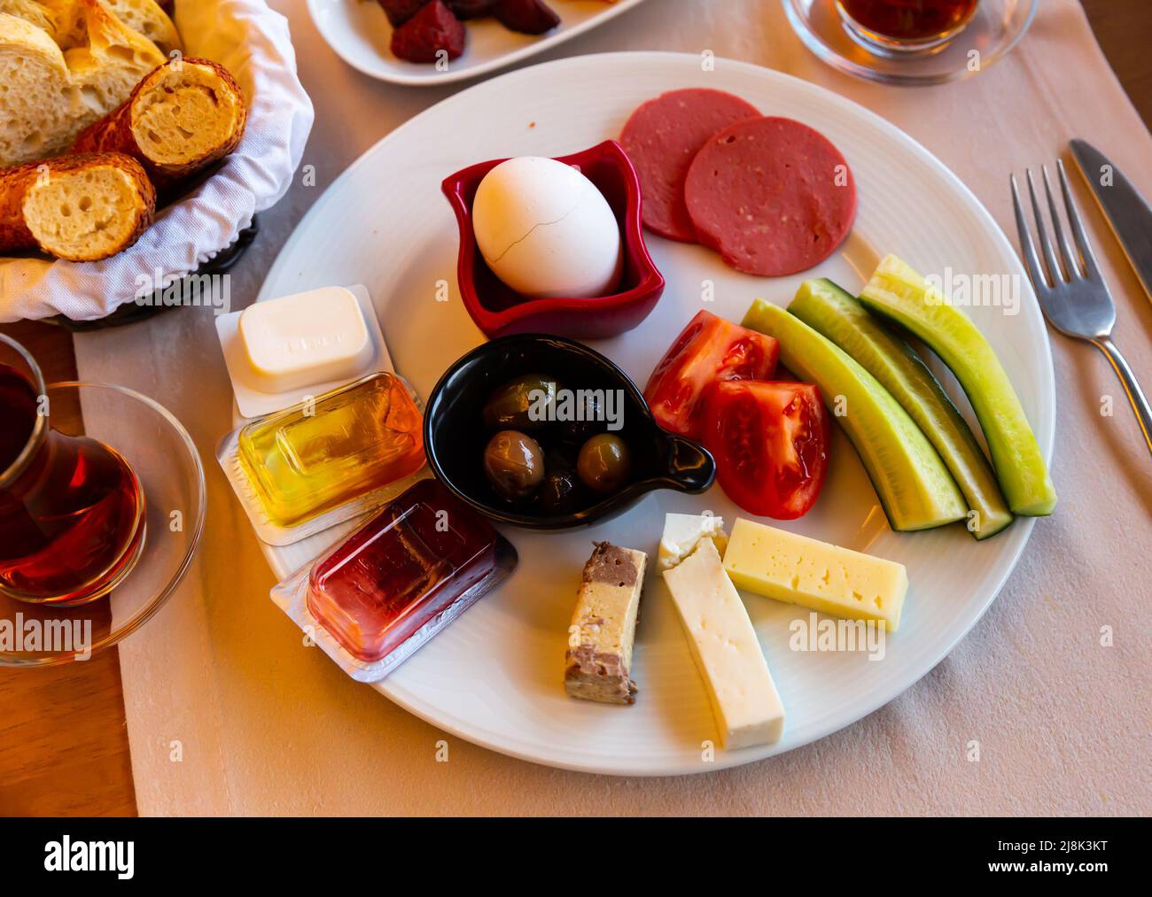 Delicious halal breakfast at the hotel Stock Photo - Alamy