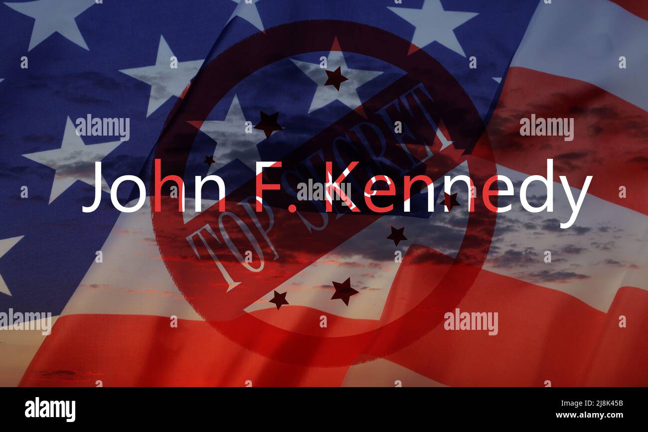 National flag of USA and text John F. Kennedy Stock Photo - Alamy