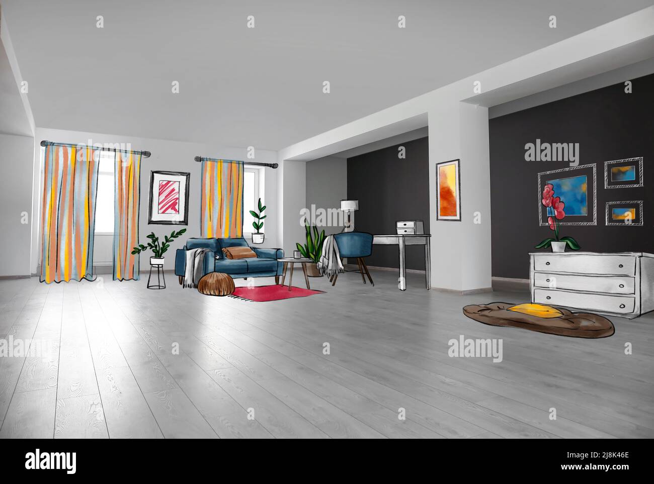 Empty studio apartment hi-res stock photography and images - Alamy