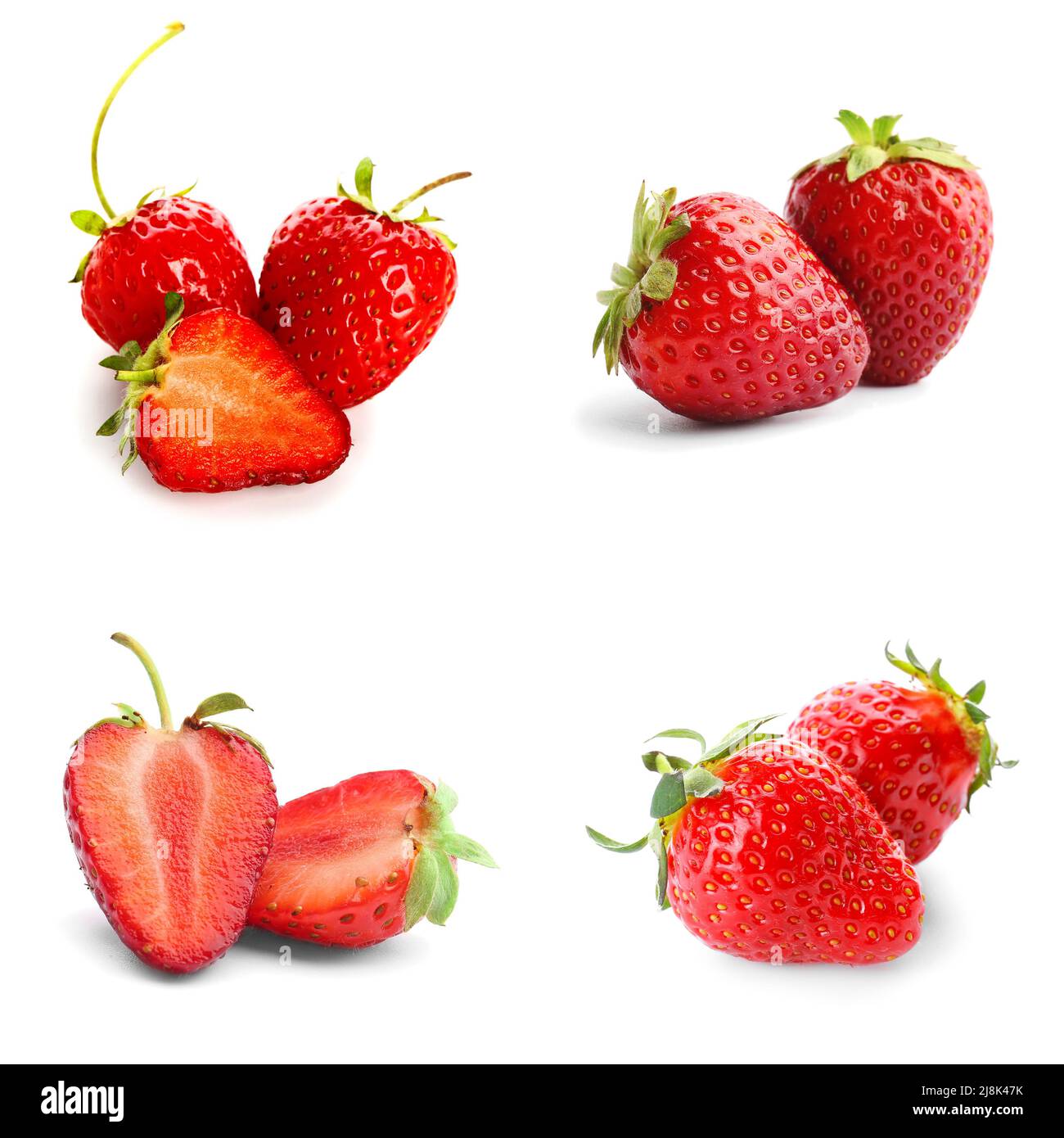 Set of sweet ripe strawberry isolated on white Stock Photo - Alamy