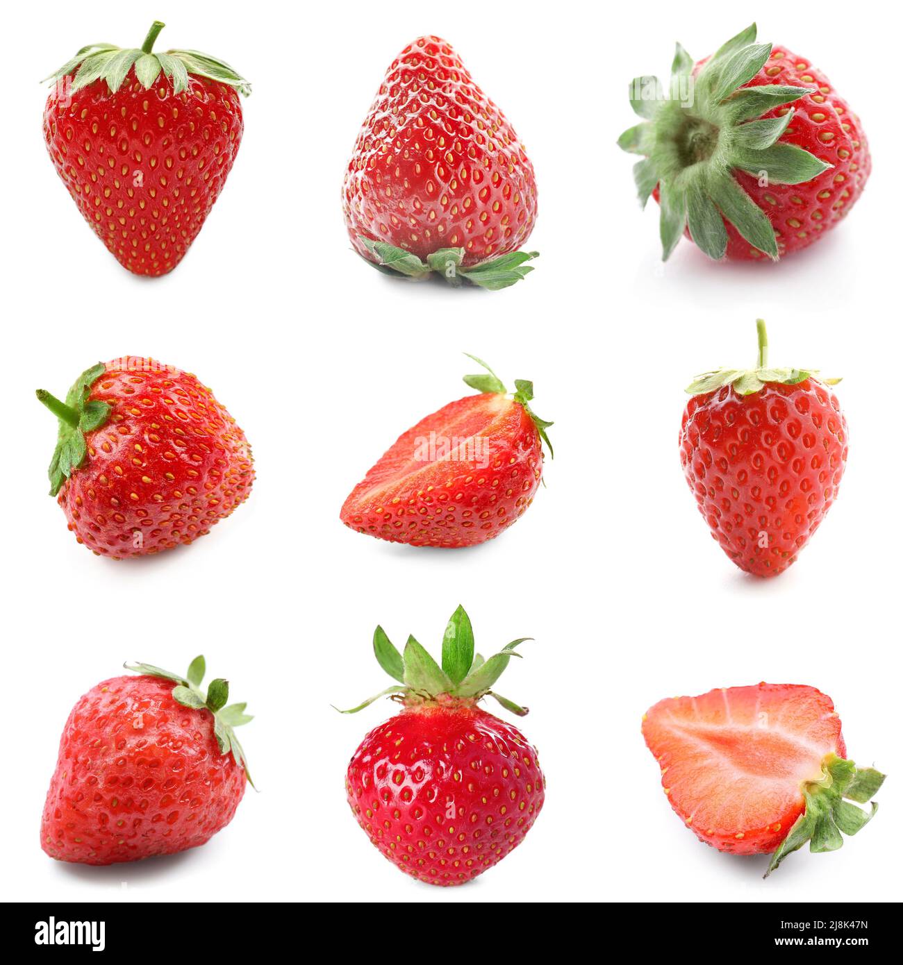 Set of sweet ripe strawberry isolated on white Stock Photo - Alamy