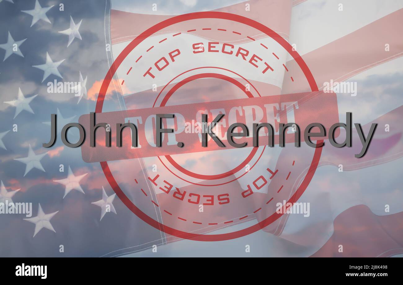 National flag of USA and text John F. Kennedy Stock Photo - Alamy