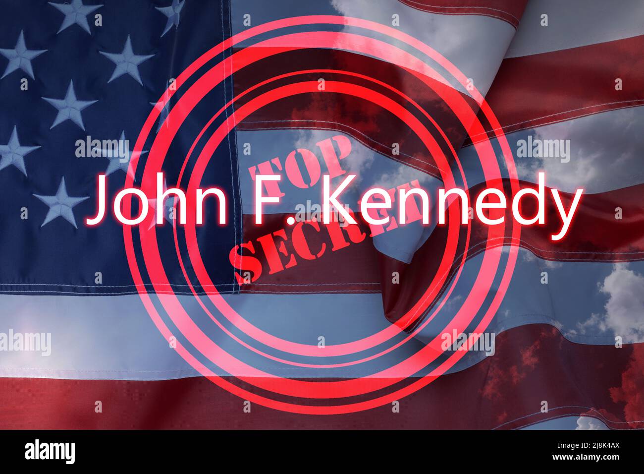 National flag of USA and text John F. Kennedy Stock Photo - Alamy