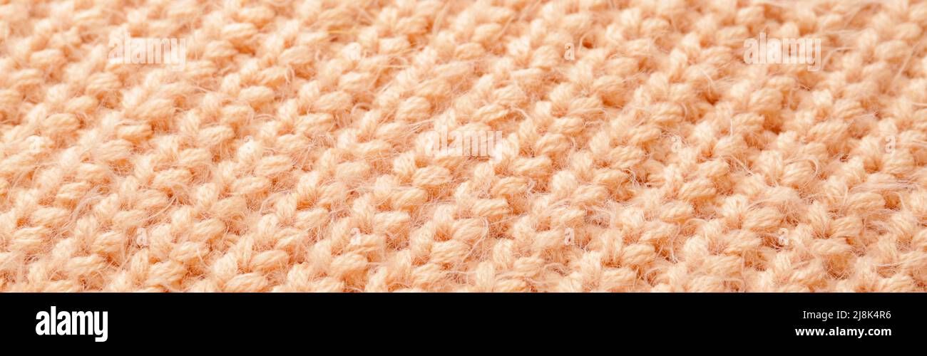 Texture of knitted fabric as background, closeup. Banner for design ...