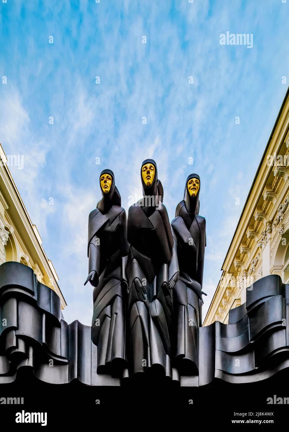 Three Muses, National Drama Theater, Vilnius, Lithuania Stock Photo - Alamy