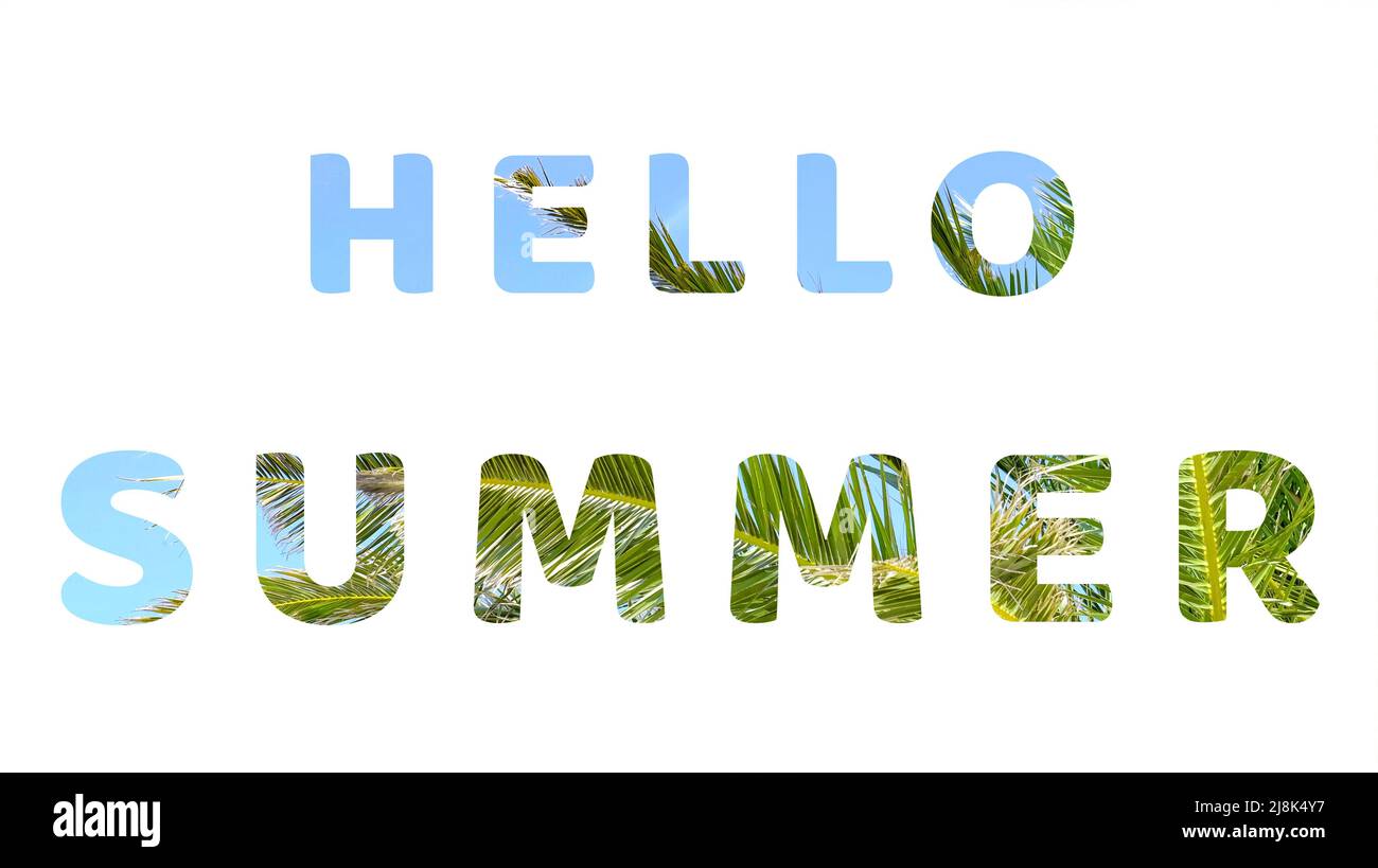 Words hello summer on Cut Out Stock Images & Pictures - Alamy