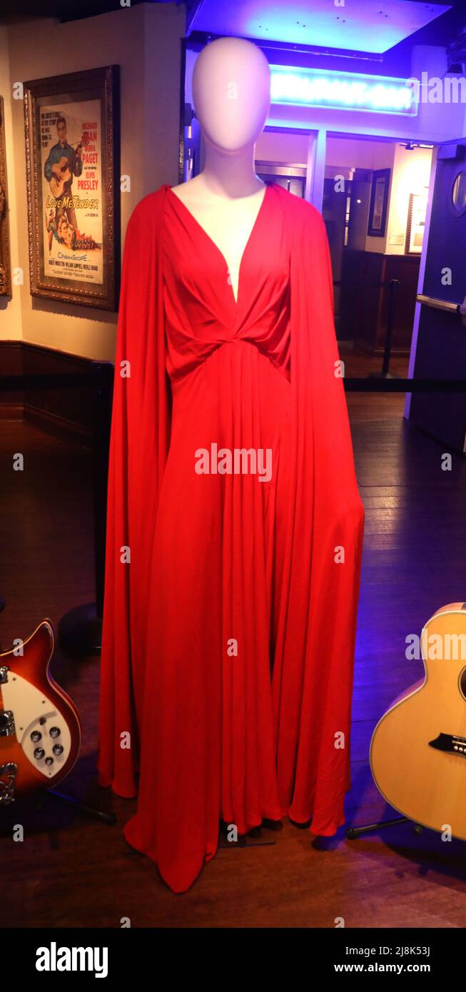 New York, New York, USA. 16th May, 2022. A view of a custom red gown by ...