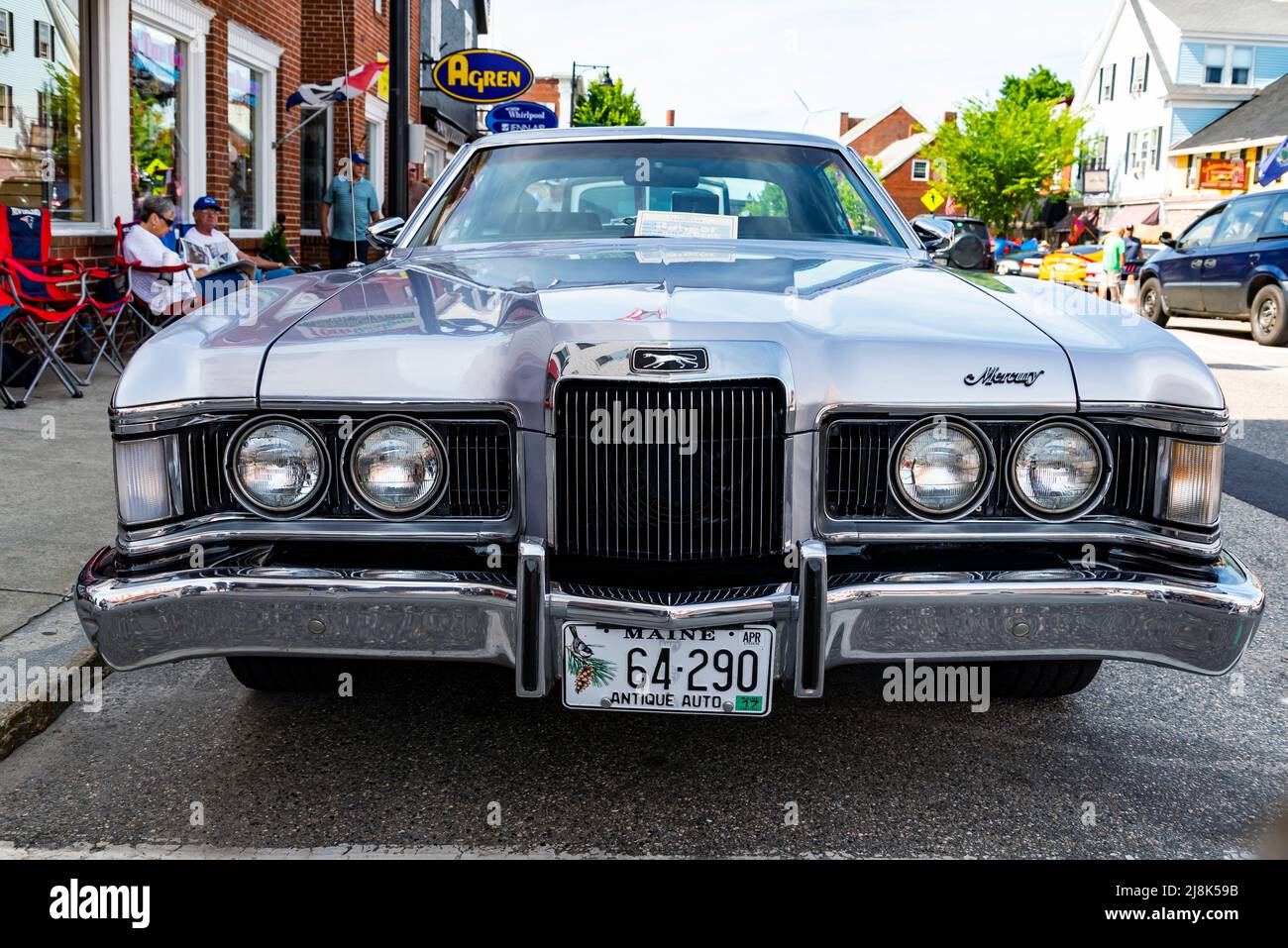 old american car in the annual exhibition in Saco, Maine, USA Stock ...