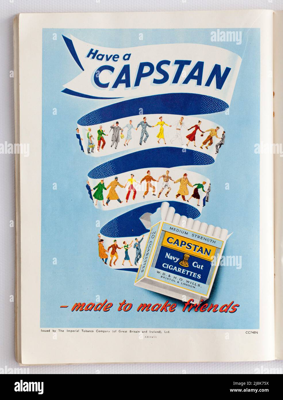 Old 1950s British Advertising for Capstan Navy Cut Cigarettes Stock ...