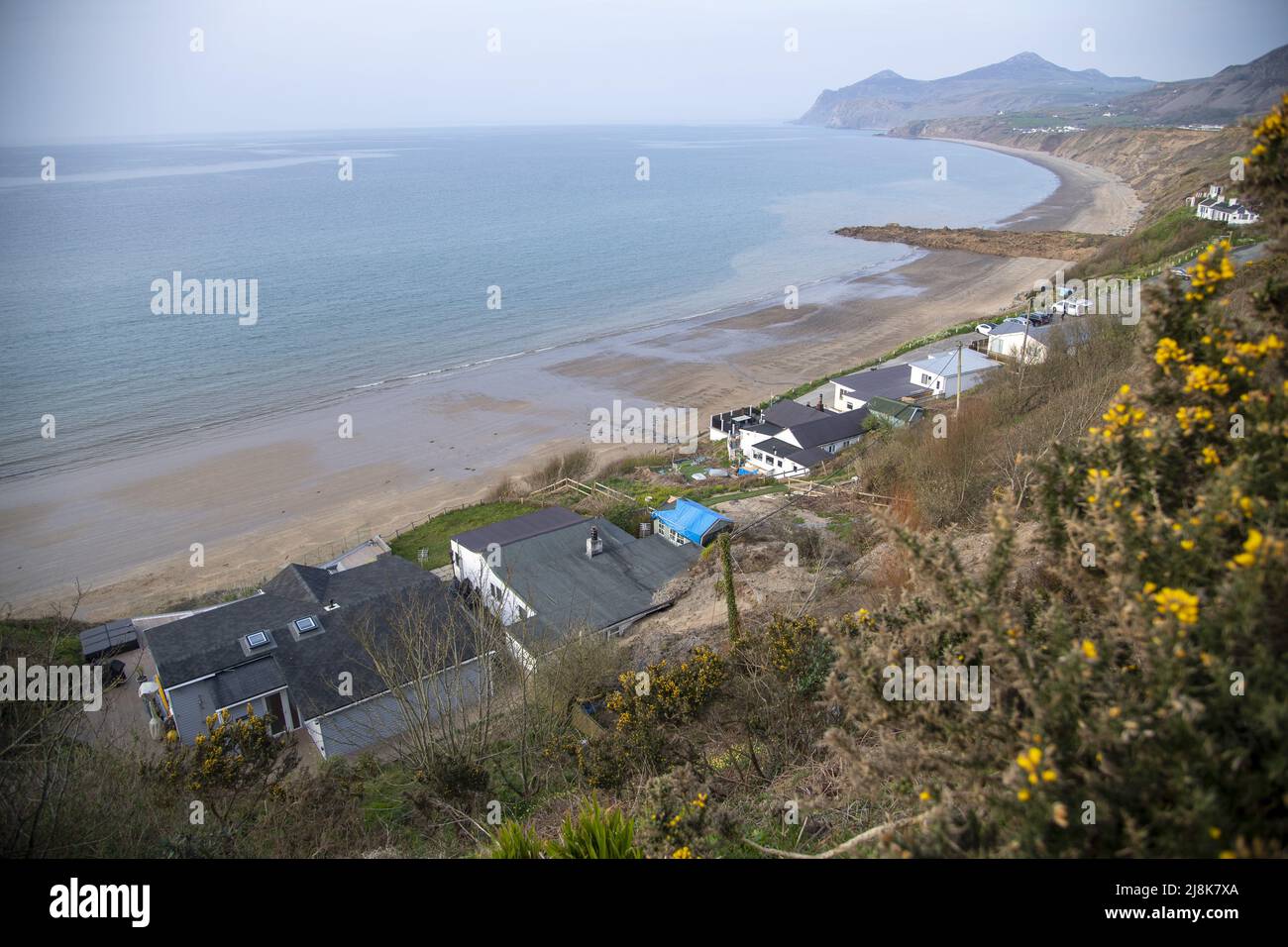 Landslide at Nefyn beach, Gwynedd, North Wales Featuring: Atmosphere ...