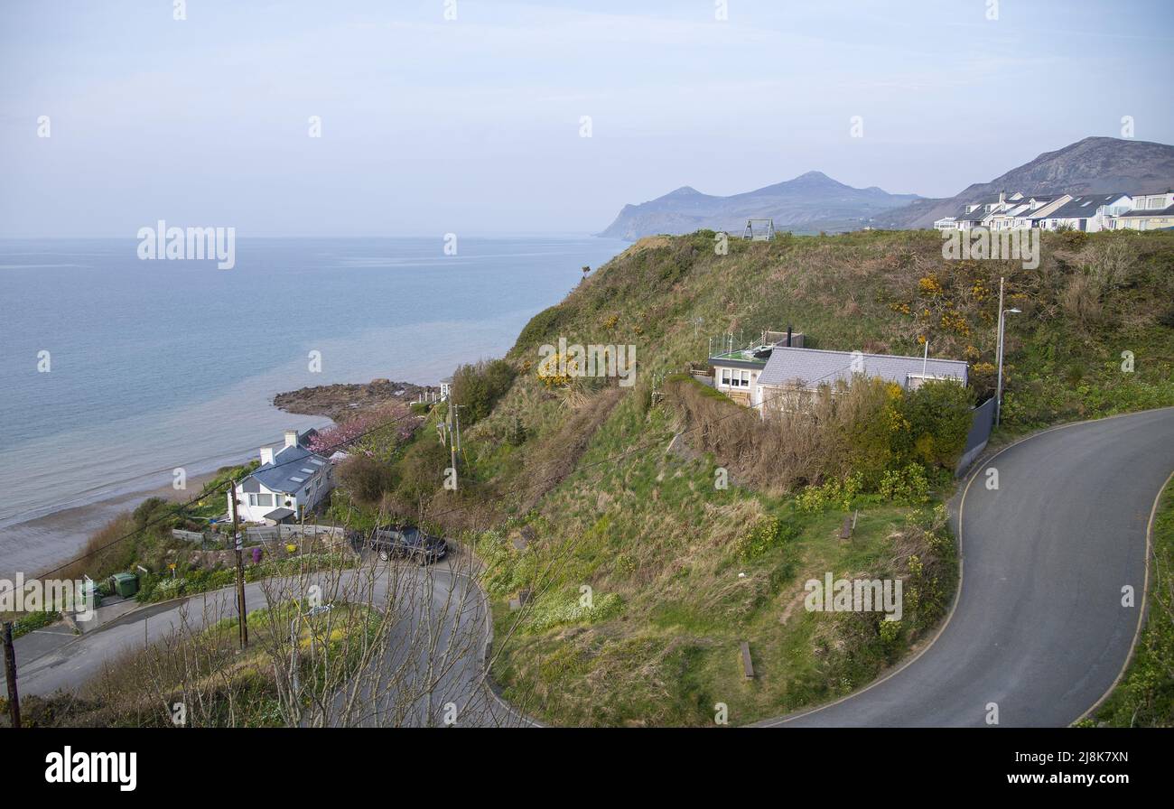 Landslide at Nefyn beach, Gwynedd, North Wales Featuring: Atmosphere ...
