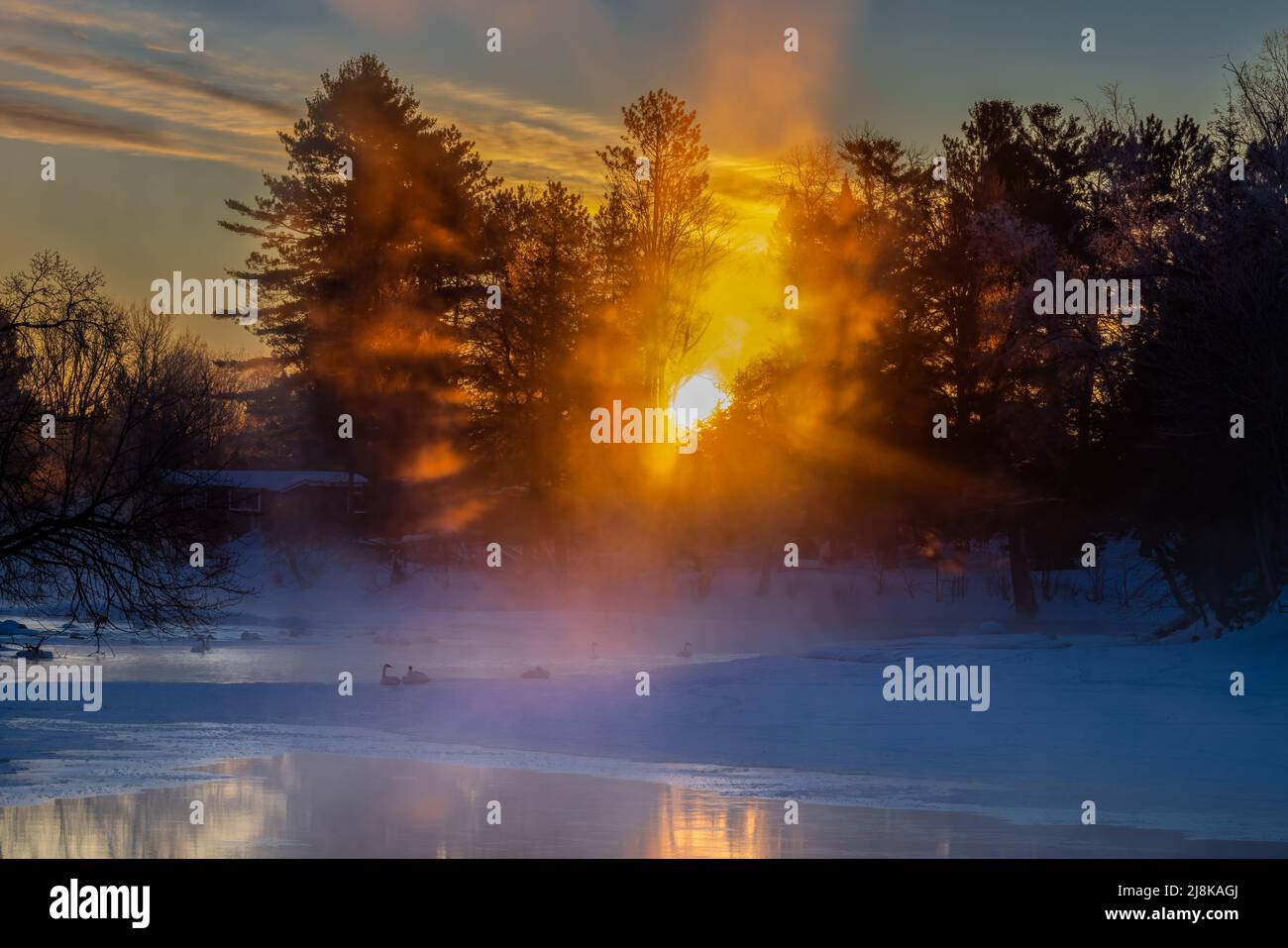 A frigid March morning on the Chippewa River in northern Wisconsin ...