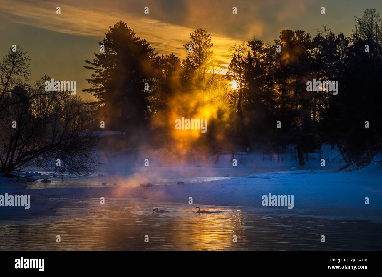 A frigid March morning on the Chippewa River in northern Wisconsin ...
