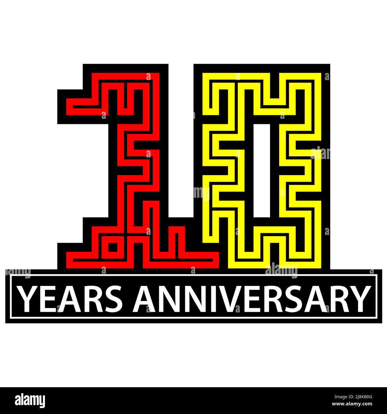 Ten years Anniversary icon. Stock icon for pattern, seamless, postcard ...