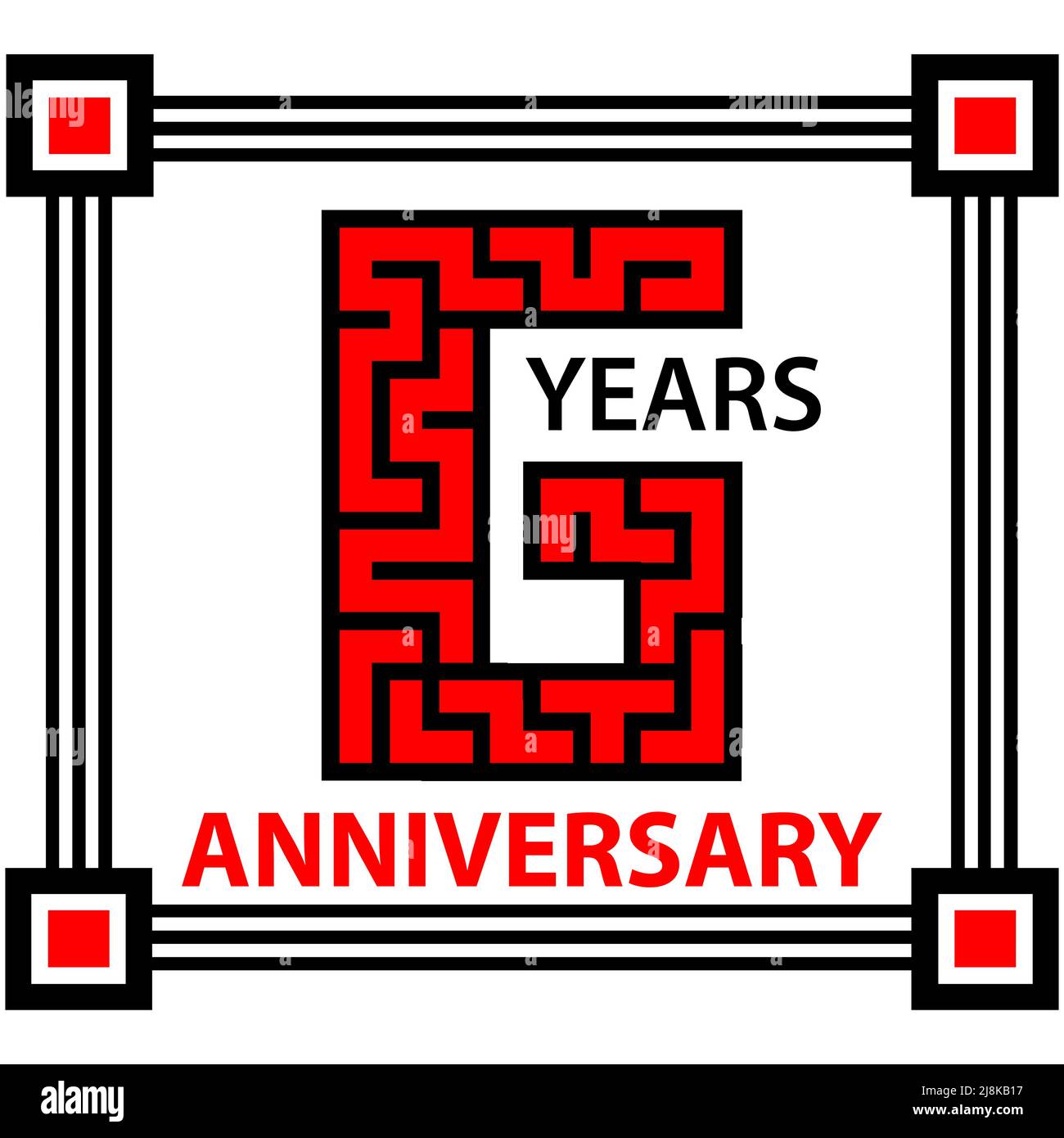 Six years Anniversary icon. Stock icon for pattern, seamless, postcard ...