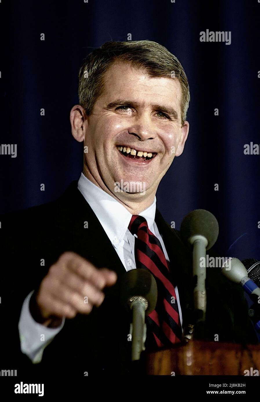WASHINGTON, DC - FEBRUARY 19, 1992 Lt. Colonel Oliver North addresses ...