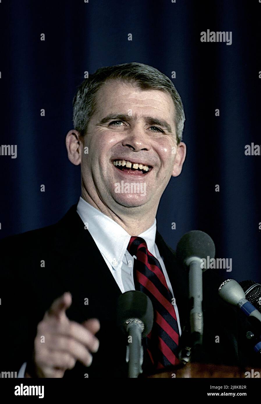 WASHINGTON, DC - FEBRUARY 19, 1992 Lt. Colonel Oliver North addresses ...