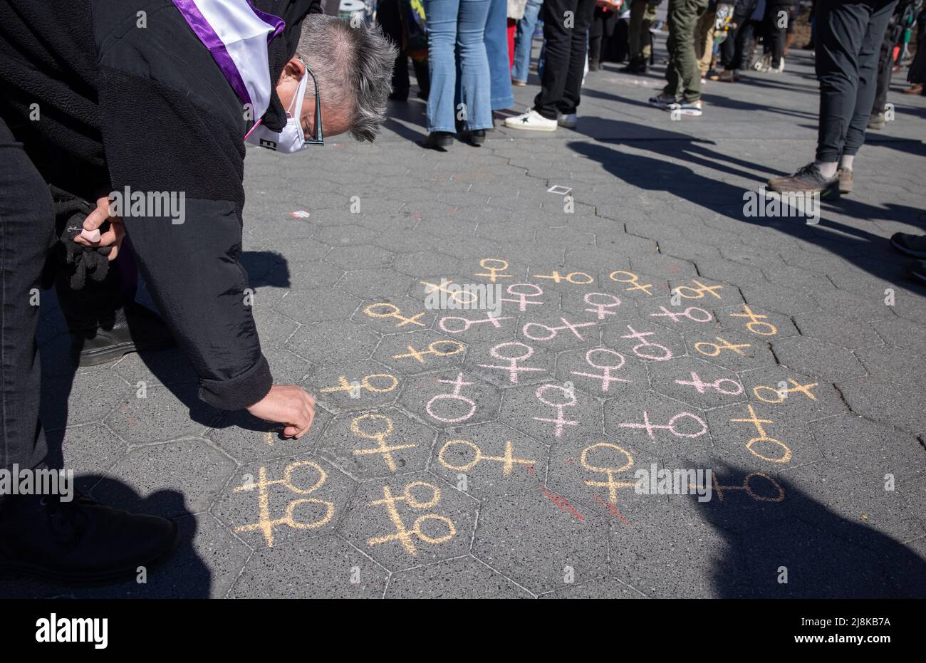 NEW YORK, N.Y. – March 7, 2021: Demonstrators gather in Washington ...