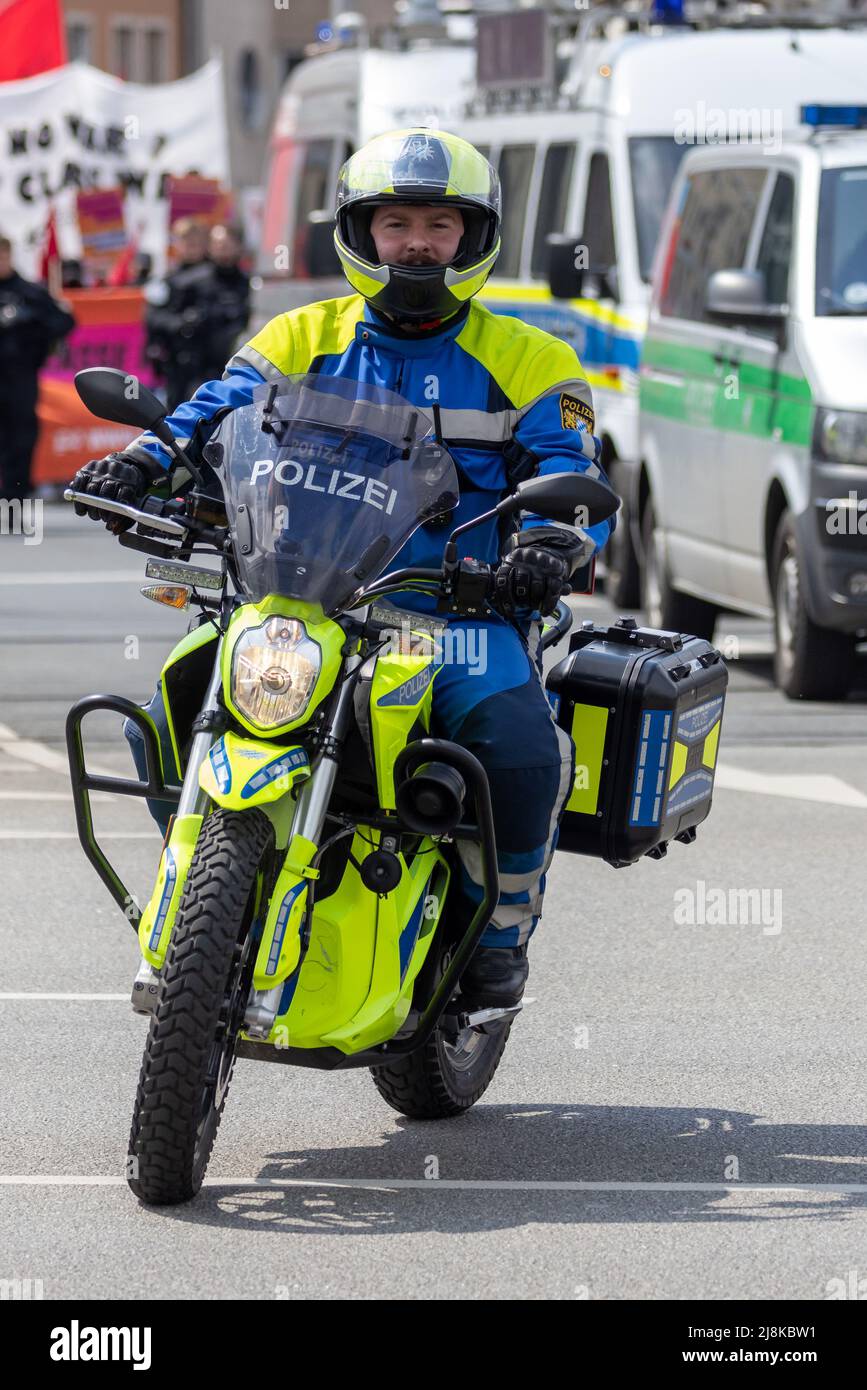 Nuremberg, Germany. 01st May, 2022. Police Chief Koumantzias rides his ...
