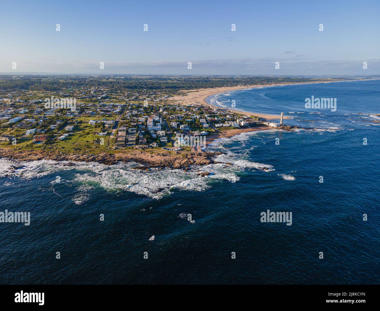 Aerial view of the Uruguayan resort Jose Ignacio, in Punta del Este ...