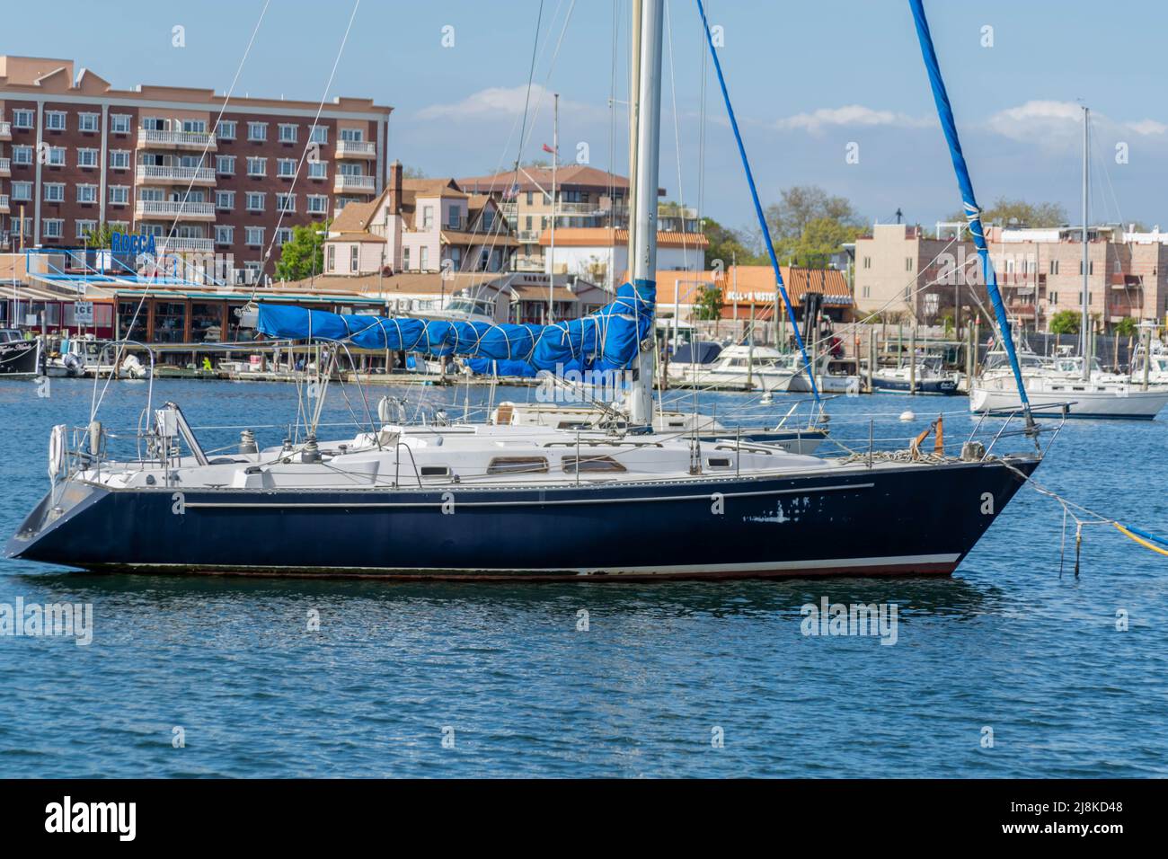 Yachts on the Sheepshead bay harbor in Brooklyn, NY Spring 2022 Stock ...