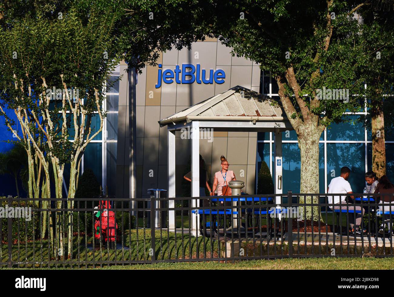 Orlando, United States. 16th May, 2022. People are seen at the JetBlue ...