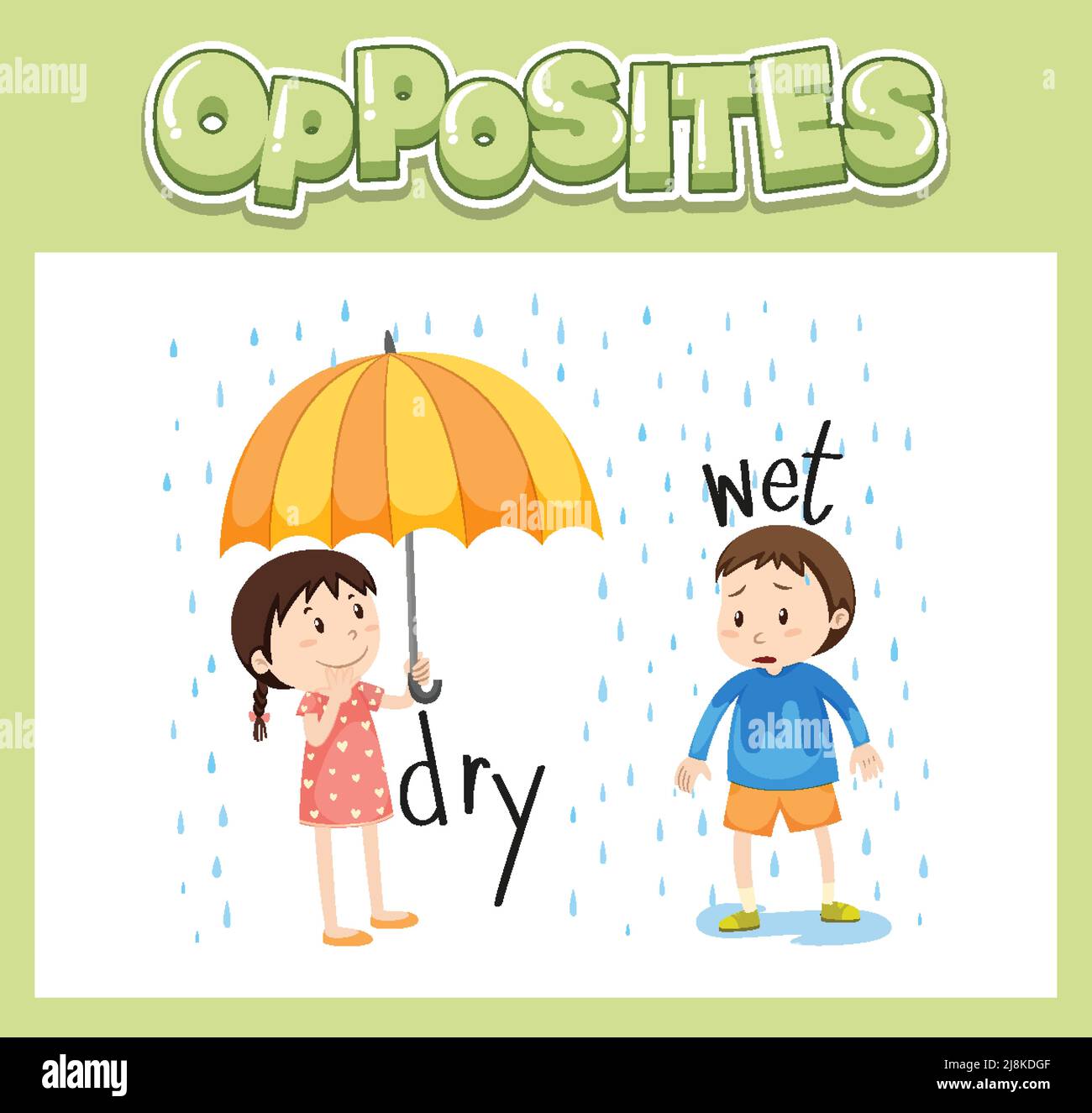 Opposite English words for kids illustration Stock Vector Image & Art ...
