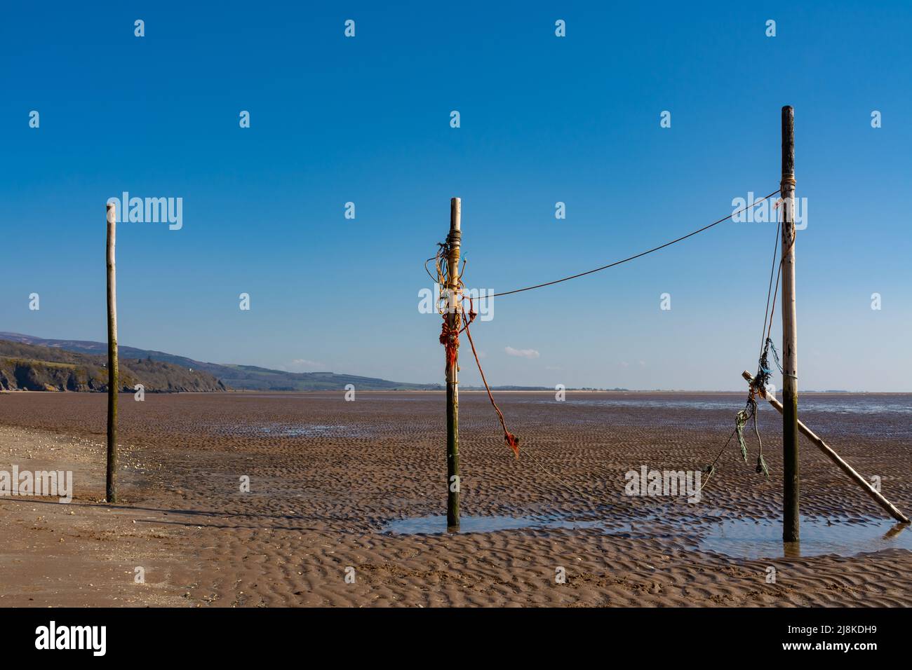 Steaks and ropes from the salmon traps on Sandyhills beach. Sandyhills ...