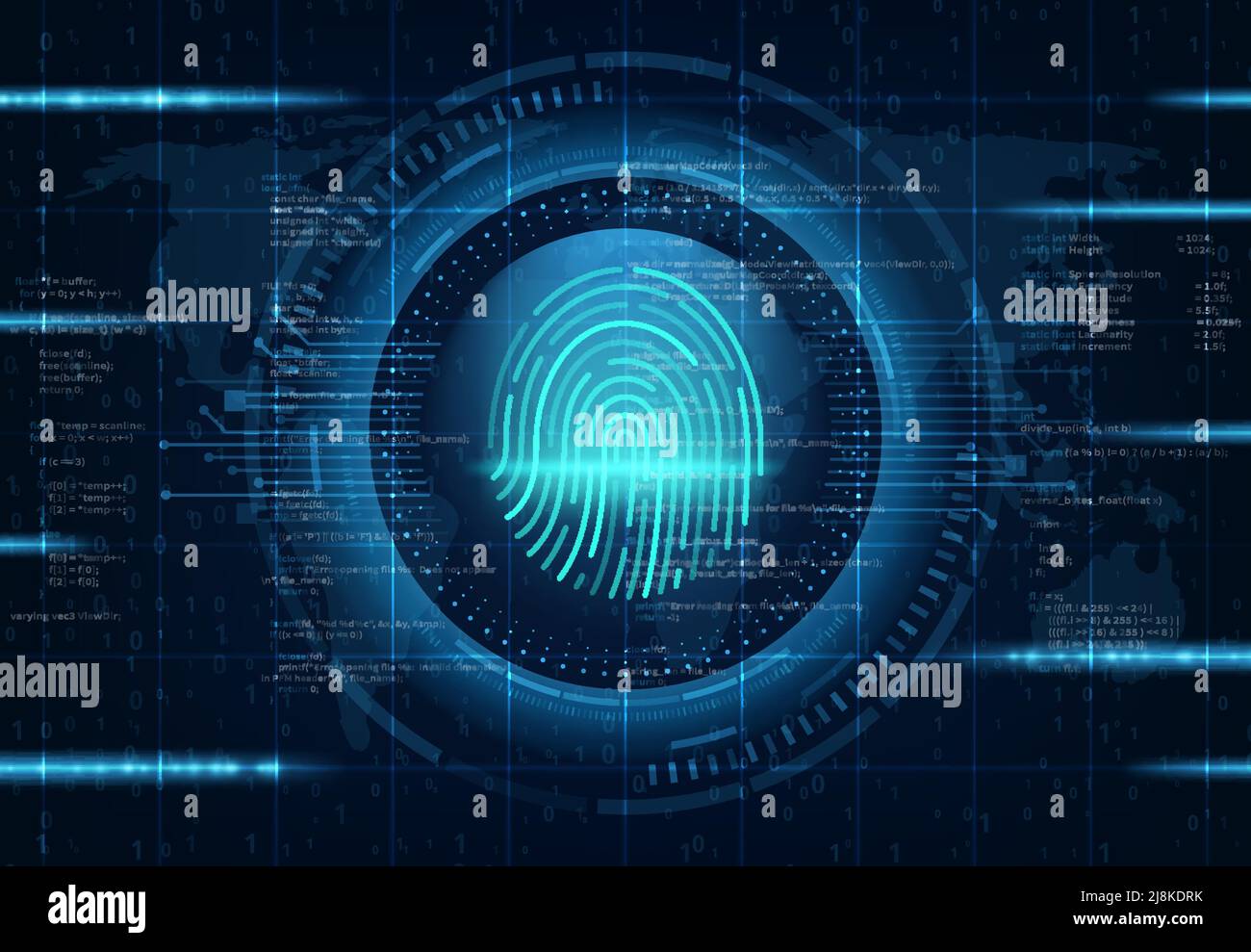 HUD. Fingerprint identity. Authentication, identification, security ...