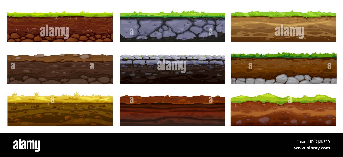 Cartoon Dirt Texture Ground Texture, Soil Top View In Cartoon Style