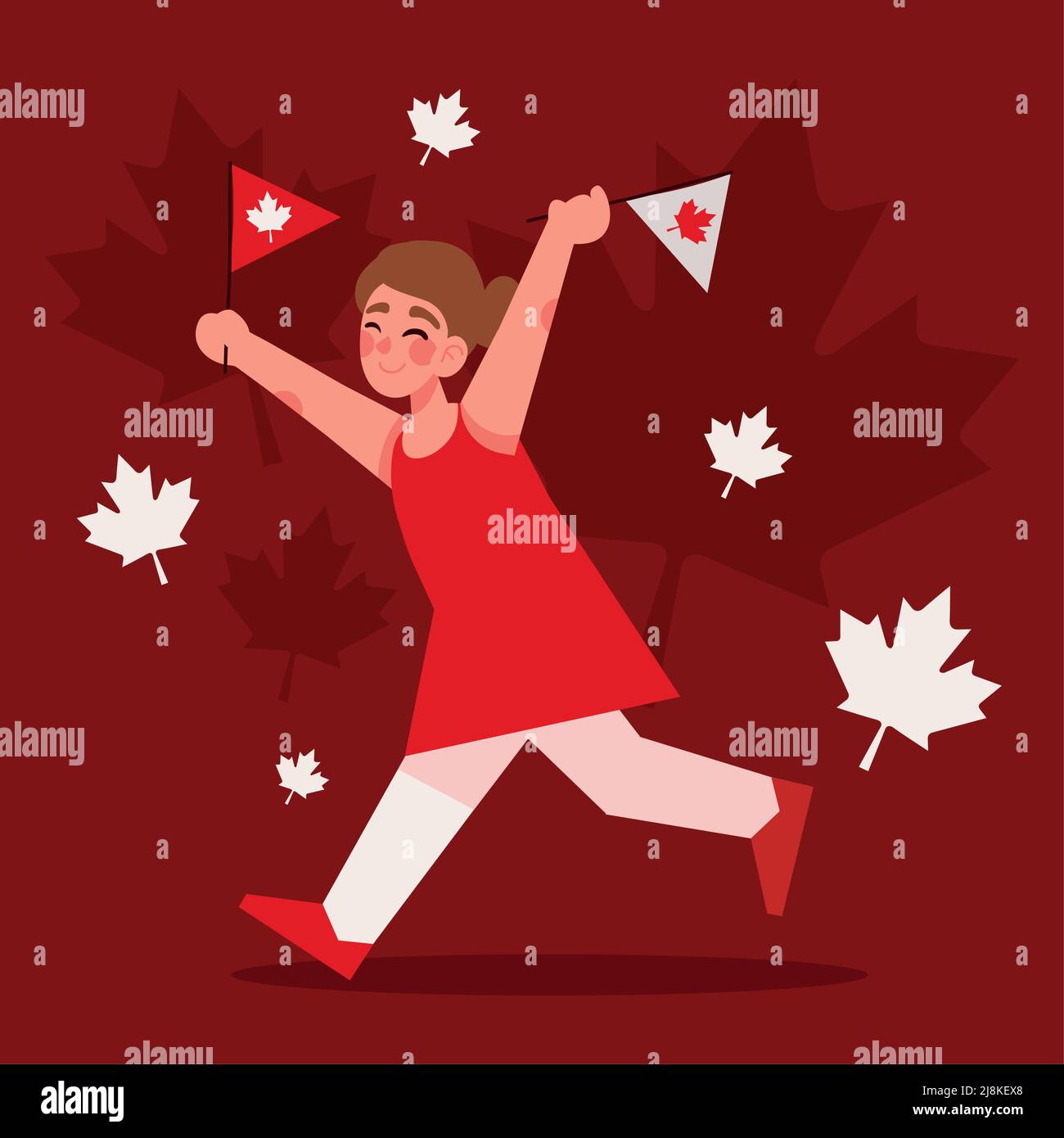 Girl canada flag Stock Vector Images - Alamy