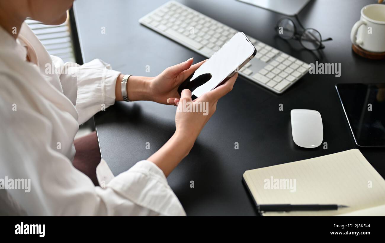 Female entrepreneur or businesswoman or female employee using ...