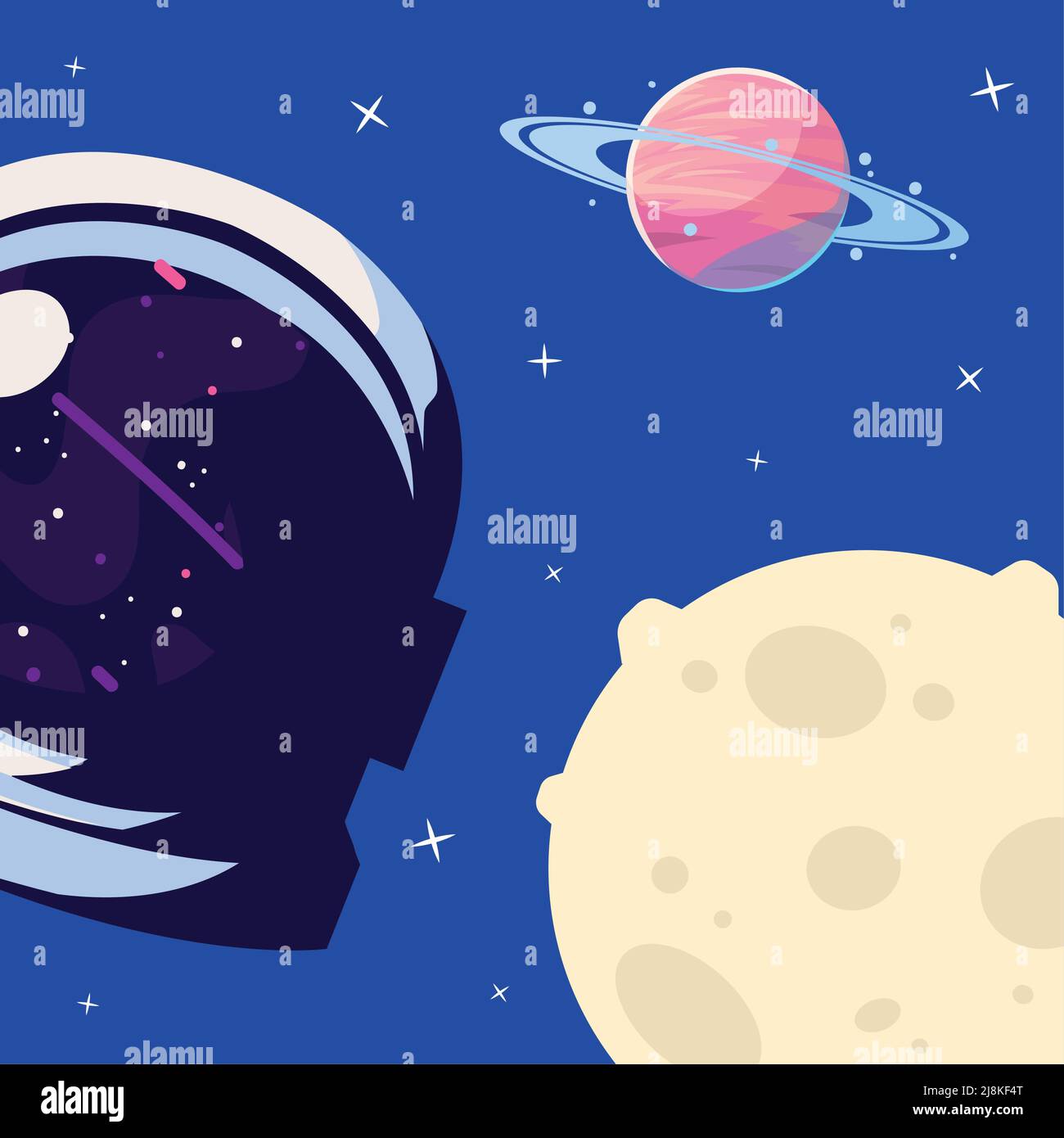 space spaceman and moon Stock Vector Image & Art - Alamy