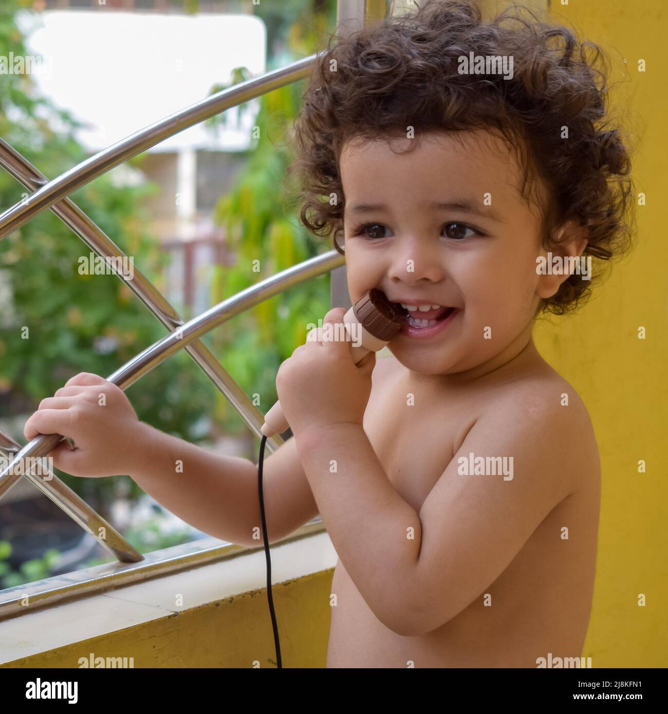 Cute little boy Shivaay at home balcony during summer time, Sweet ...