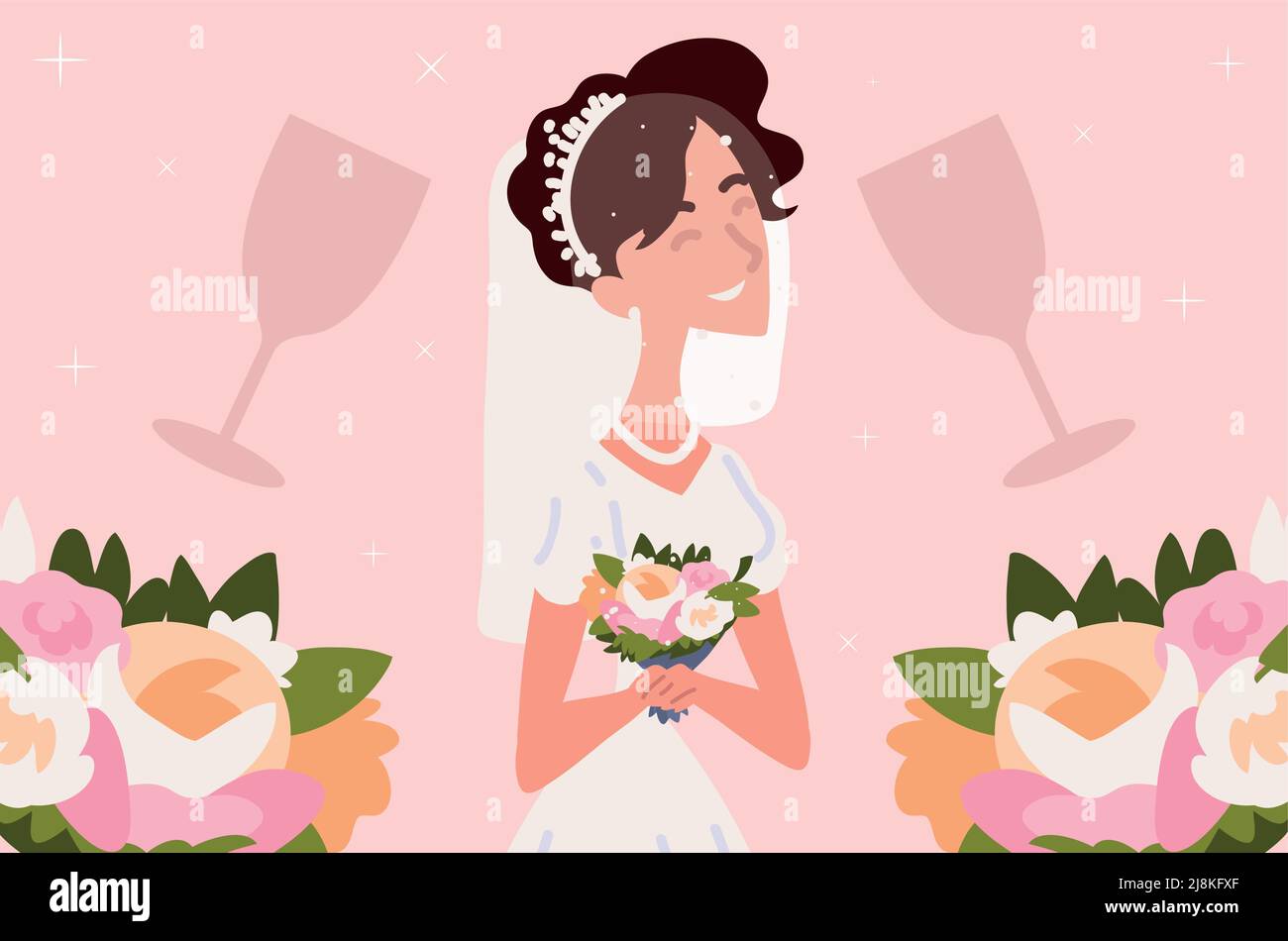 wedding bride and flowers Stock Vector Image & Art - Alamy
