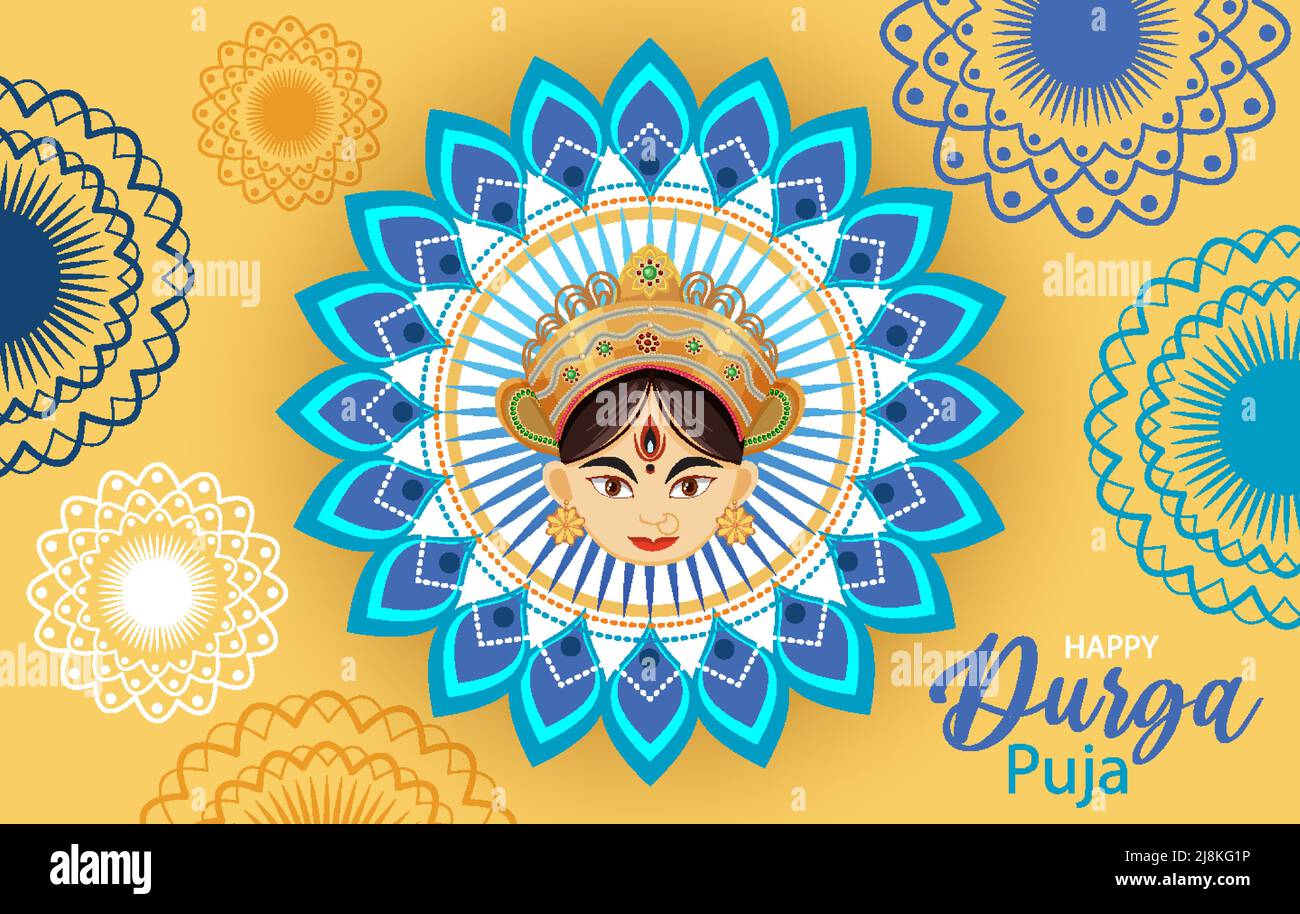 Durga Puja Indian festival banner illustration Stock Vector Image & Art ...