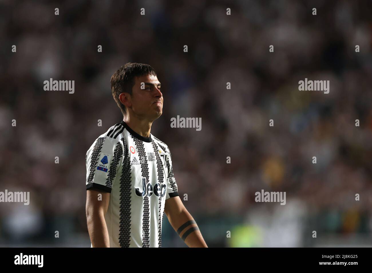 Turin, Italy. 16th May, 2022. An emotional Paulo Dybala of Juventus ...
