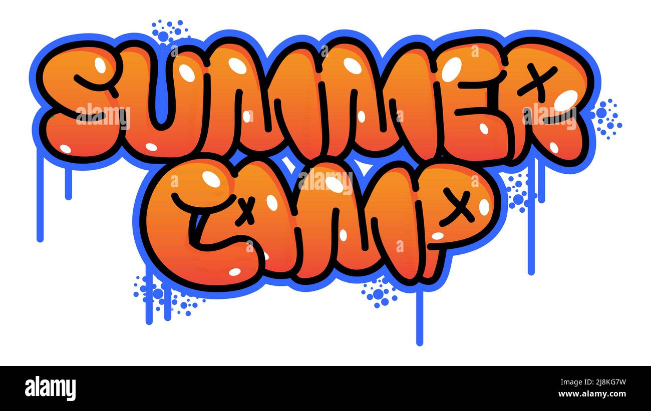 Summer Camp. Graffiti tag. Abstract modern street art decoration ...