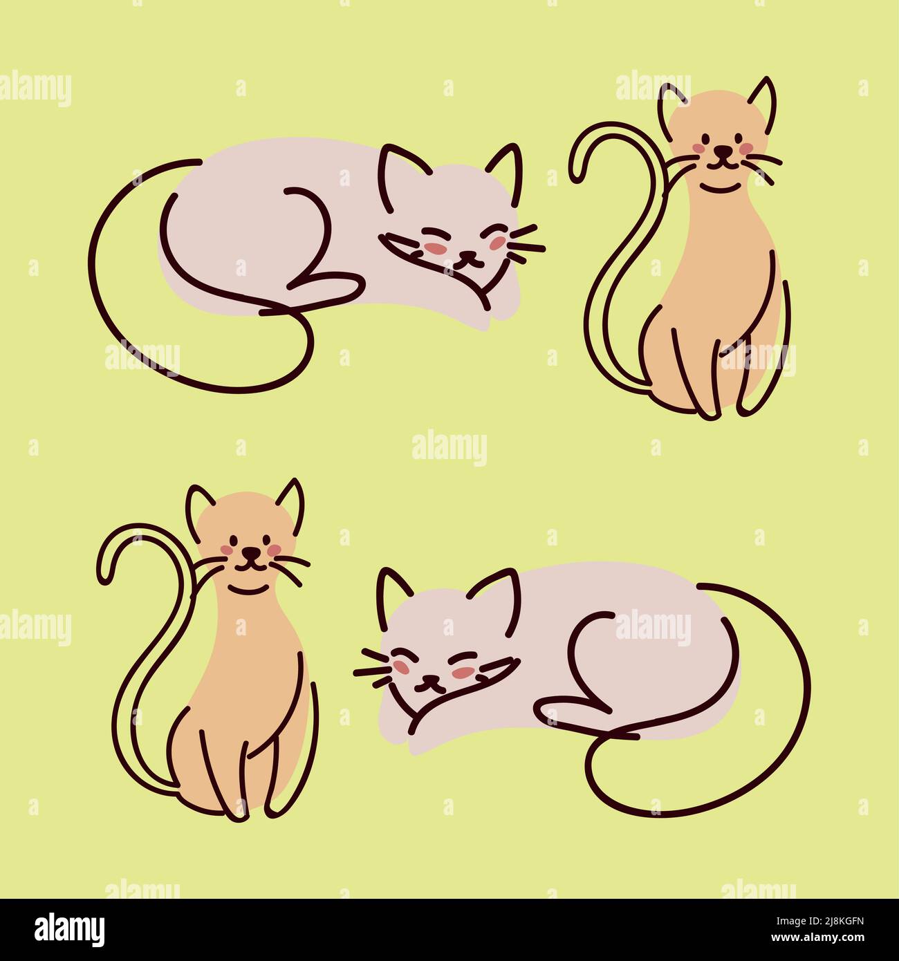 set of cats Stock Vector Image & Art - Alamy