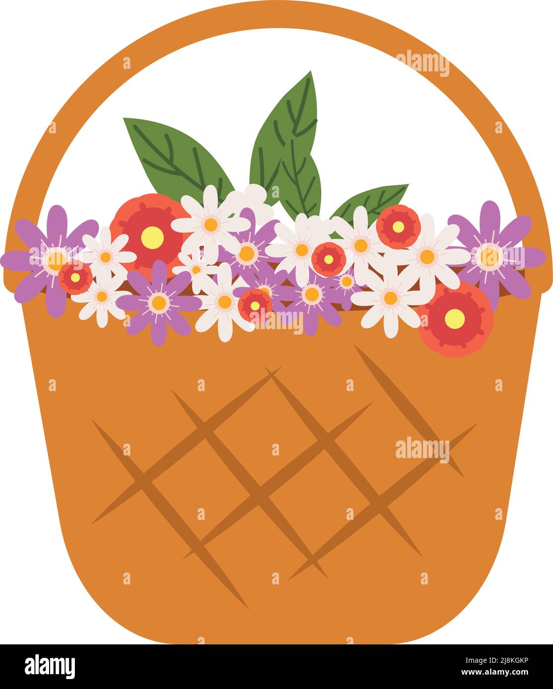 spring flowers in basket Stock Vector Image & Art - Alamy