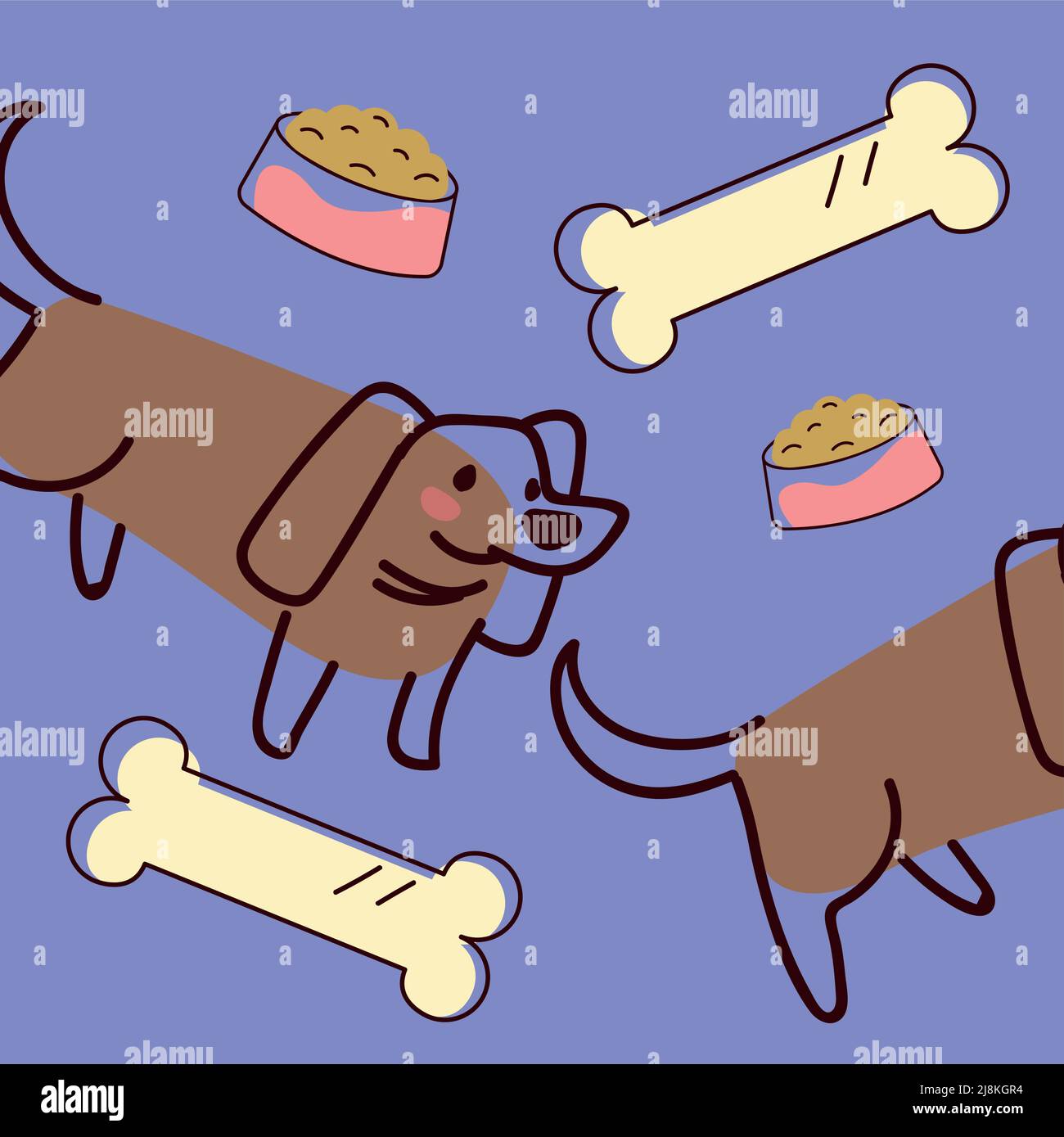 dog bowl and bone Stock Vector Image & Art - Alamy