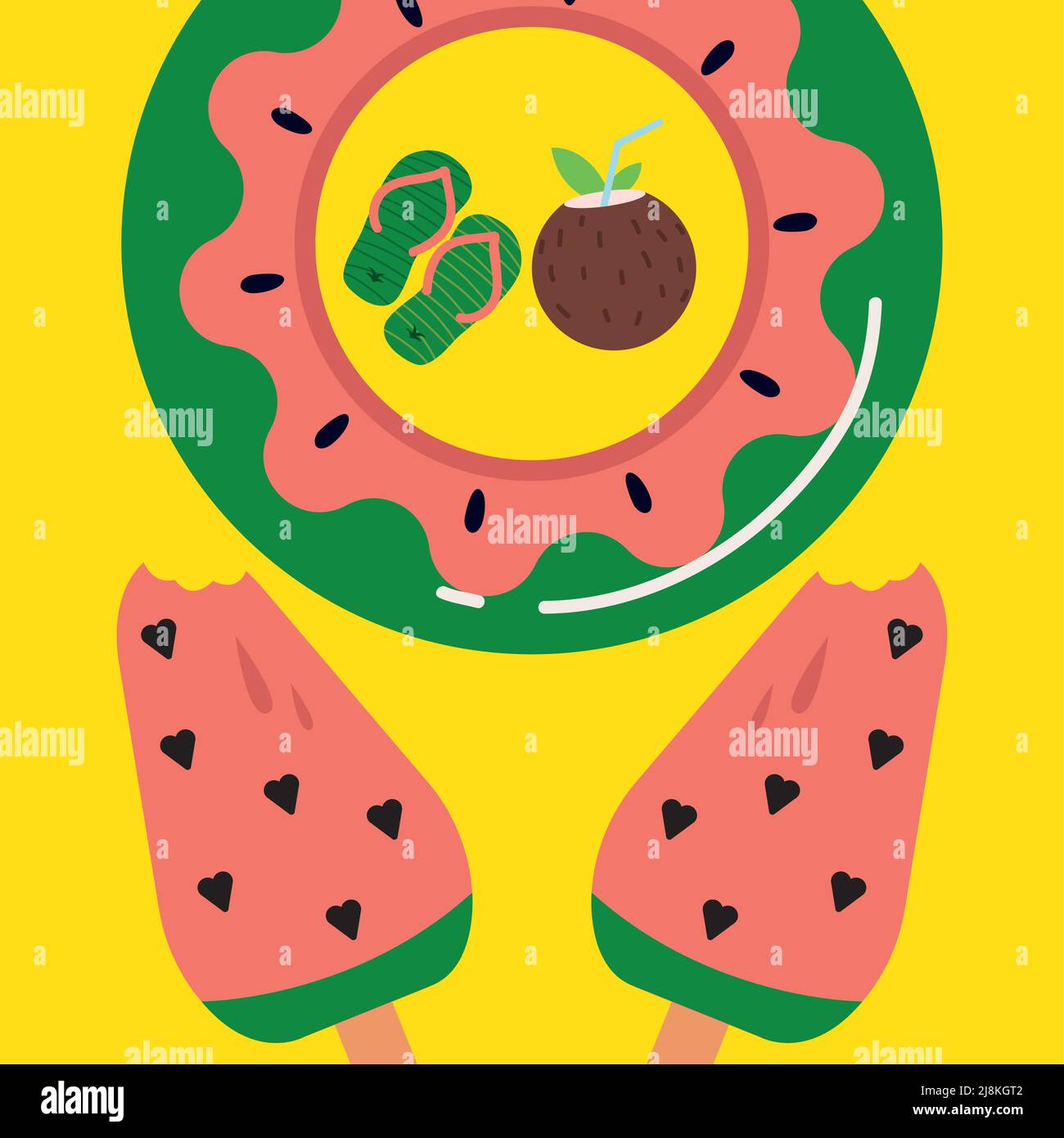 summer float and ice cream Stock Vector Image & Art - Alamy