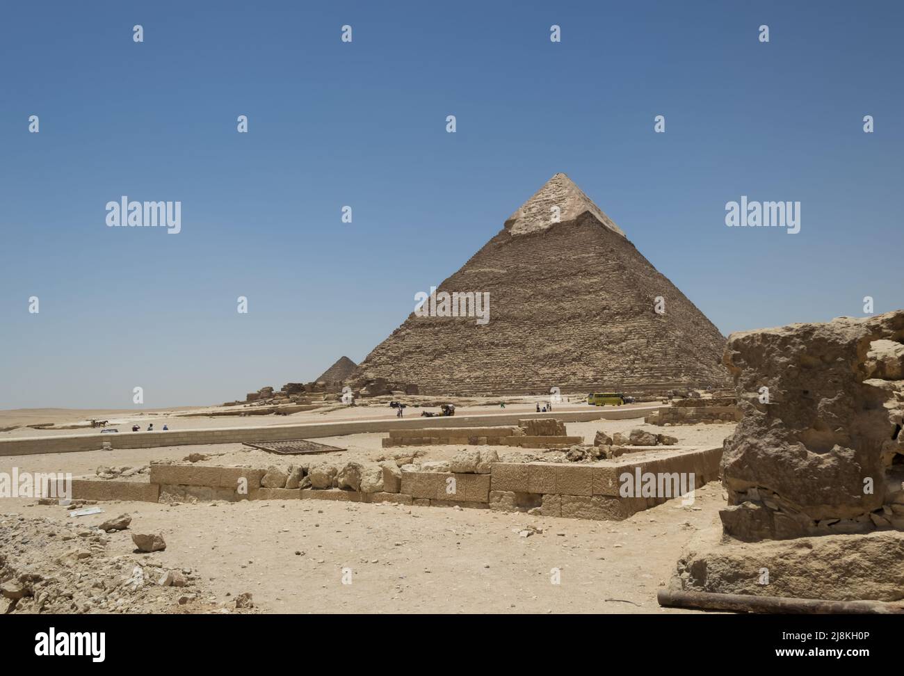 Architectural detail of the Giza pyramid complex at the edges of the ...