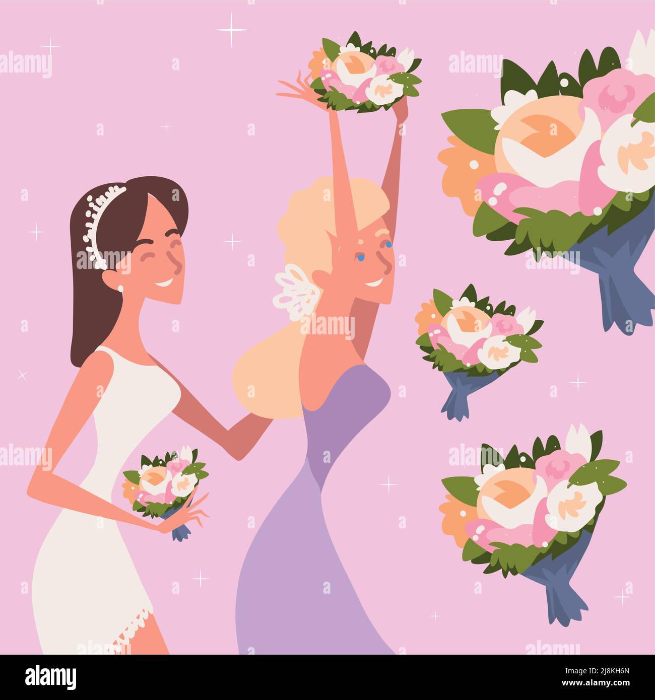 bride throw bouquet Stock Vector Image & Art - Alamy